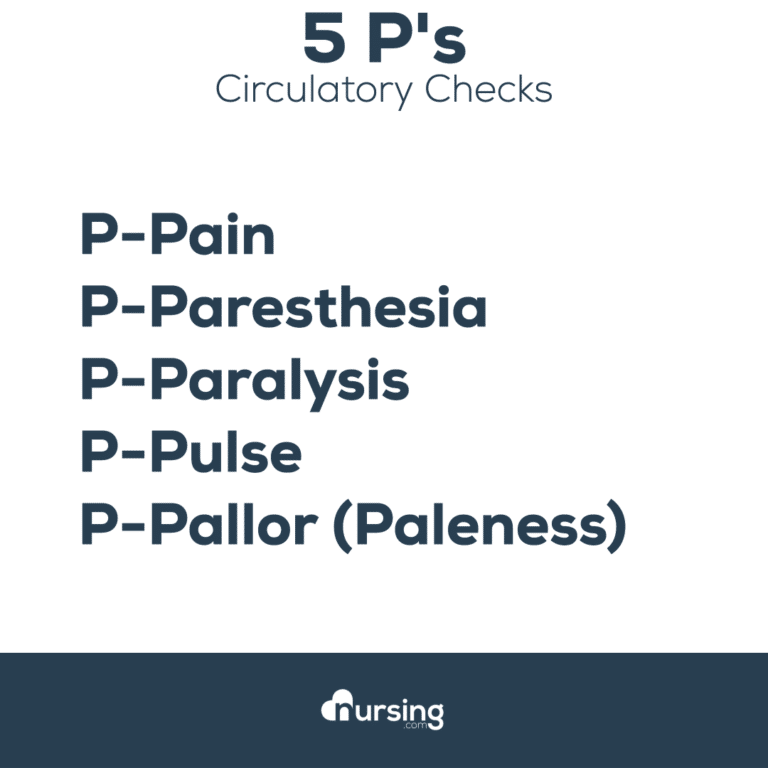 Circulatory Checks (5 P’s) Nursing Mnemonic (The 5 P’s) | Free NURSING ...